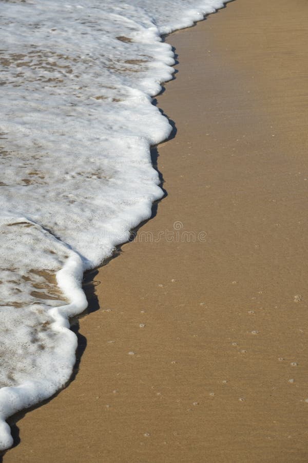 Small Wave with White Foam Arriving on the Sand Stock Image - Image of ...