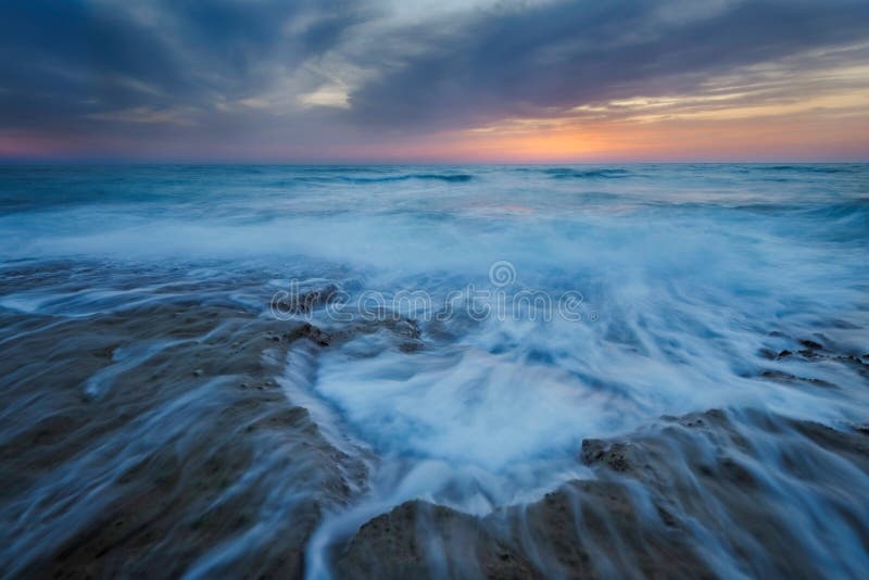 Ocean Vortex Serene Sunset Seascape Stock Image - Image of clouds ...