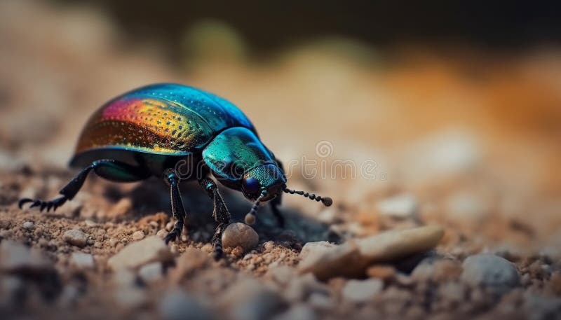Small Weevil Crawling on Green Leaf Outdoors Generated by AI Stock ...