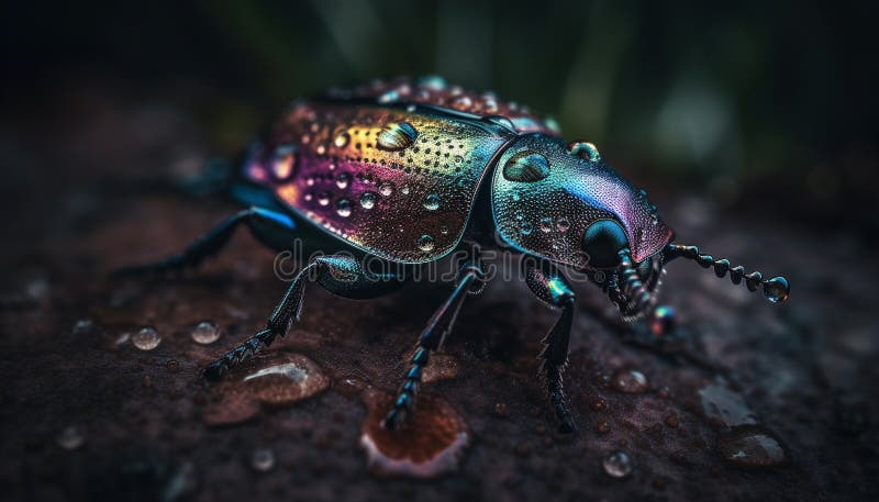 Small Weevil Crawls on Green Leaf Outdoors Generated by AI Stock ...