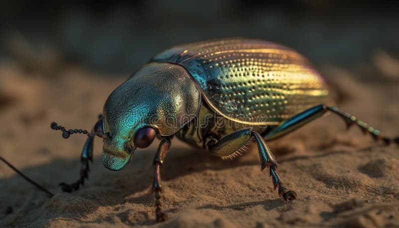 Small Weevil Crawls on Green Leaf Outdoors Generated by AI Stock ...