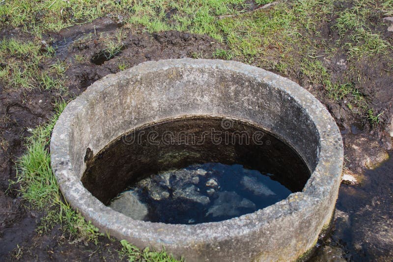 A Small Well with Spring Water Outside the City Stock Image - Image of ...