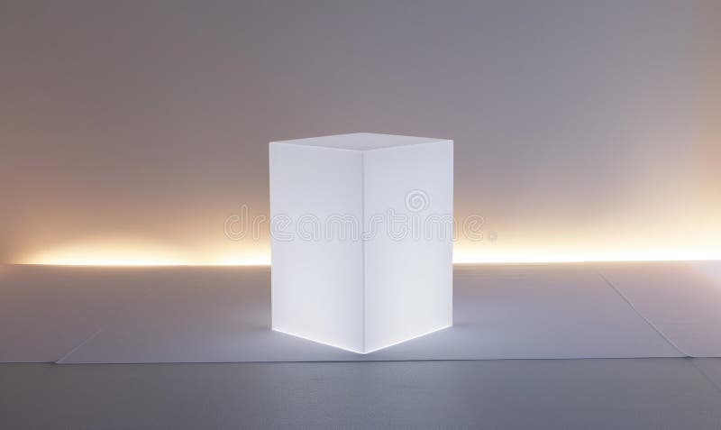 Small White Acrylic Pedestal with Built-in LED Lights Stock ...