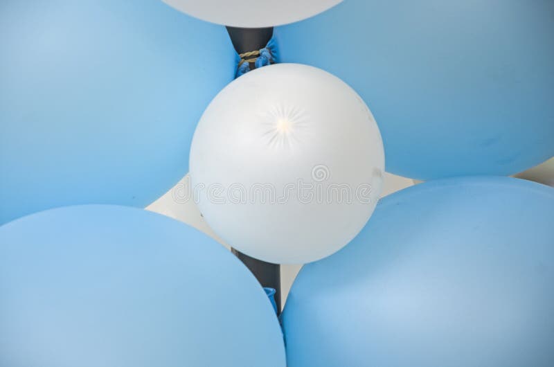Small White Balloon in the Middle of Blues Stock Photo - Image of ...