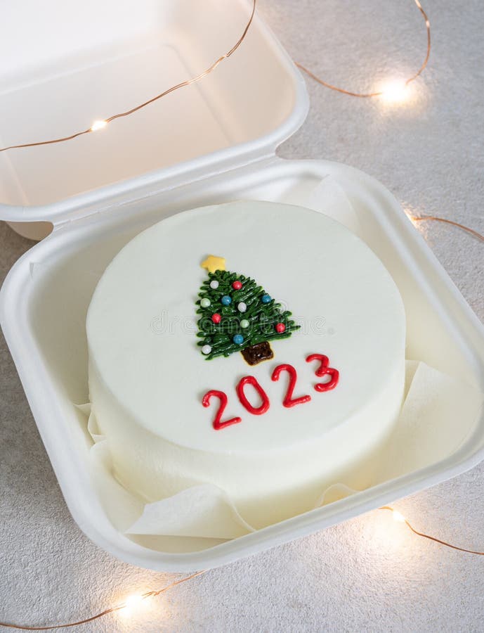 Small White Bento Cake As a Gift for the Holiday. Mock Up for Design ...