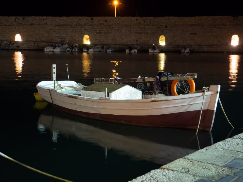 Small White Boat Docked at the Old Port Stock Image - Image of nautical ...