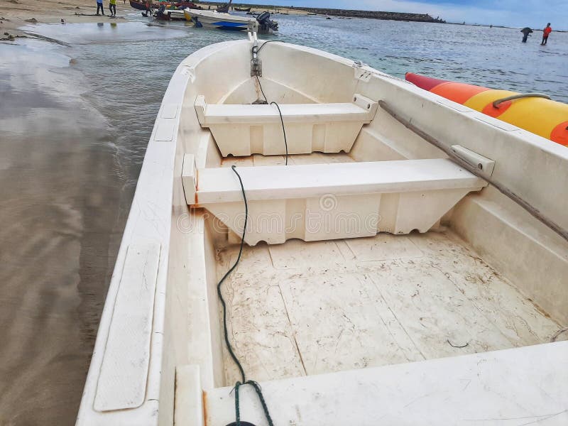Small White Boat on Lhoknga Beach Stock Photo - Image of ocean, sabang ...