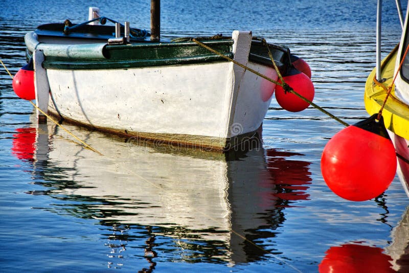 Small White Boat stock image. Image of boats, harbour - 36460861