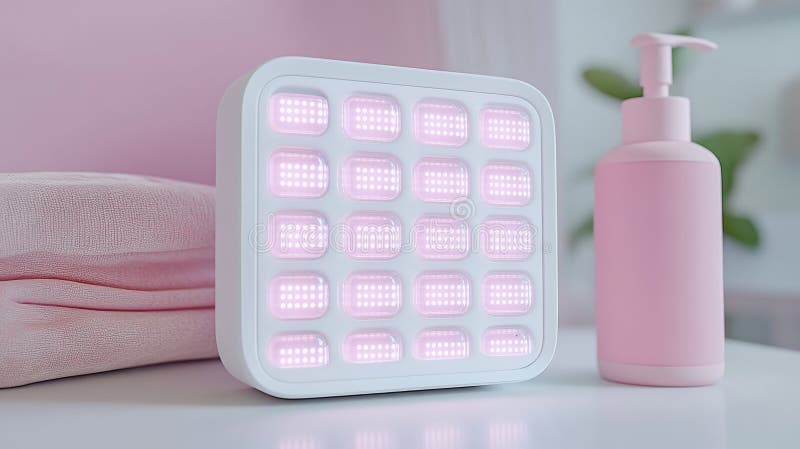 A Small White Box with Soft Pink Light Glowing Inside, Creating a ...