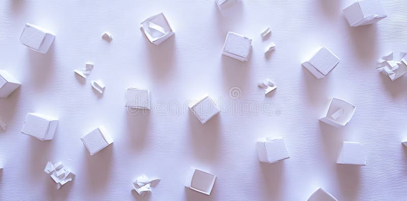 Small White Boxes are Piled Up To Create a Geometrical Background ...