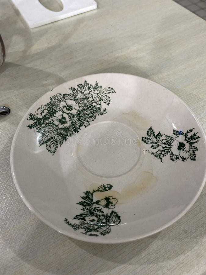 Small White Ceramic Plate with Cup Base Stock Photo - Image of ...