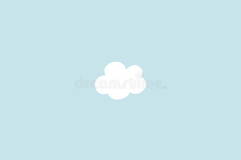 Small White Cloud with Cyan Pastel Background. Abstract Minimalism ...
