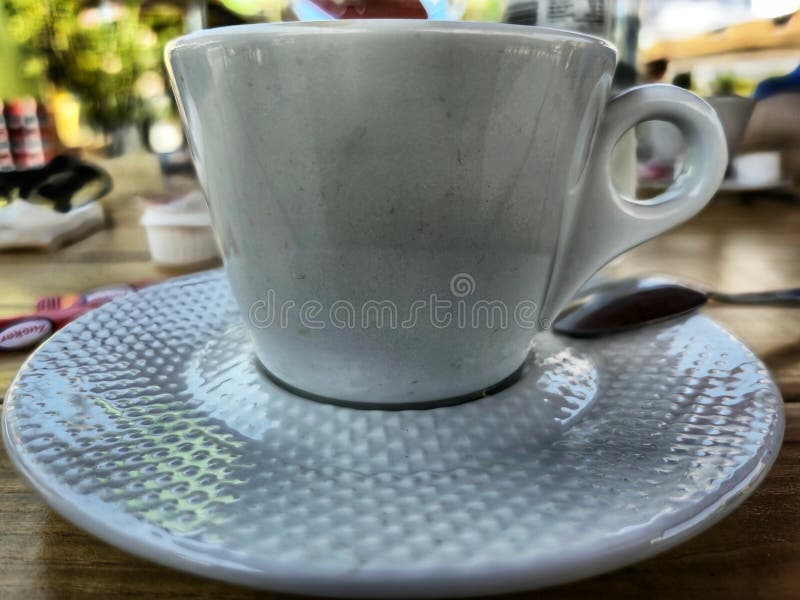 Small White Coffe Cup on a Saucer Stock Image - Image of pattern ...
