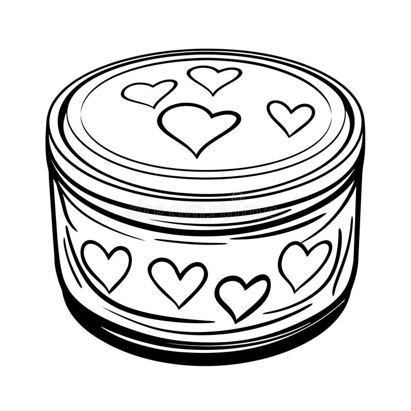 A Small White Container with Hearts on it Stock Illustration ...
