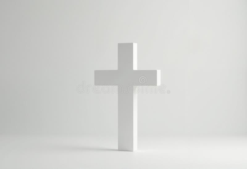 Small White Cross Crucifixion Figurine on White Background Stock ...