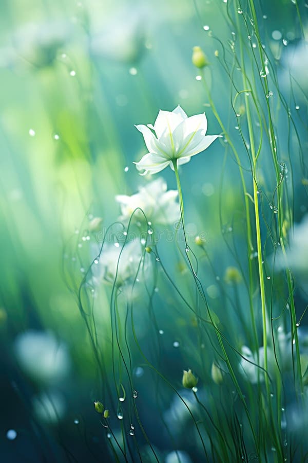 Small White Flower Nature Background Soft Focus Stock Illustration ...