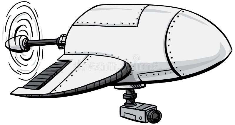 Small White Flying Cartoon Surveillance Drone Stock Vector ...