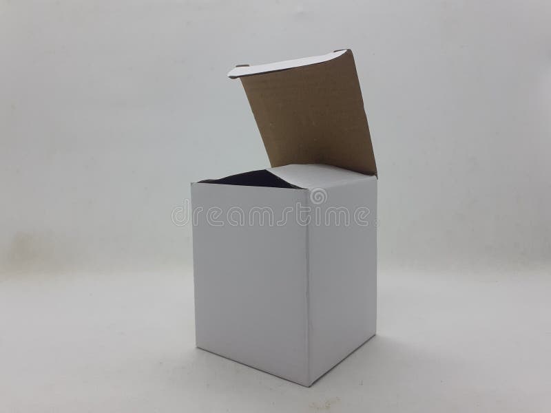 A Small White Foldable Paper Boxes in White Isolation Background Stock ...