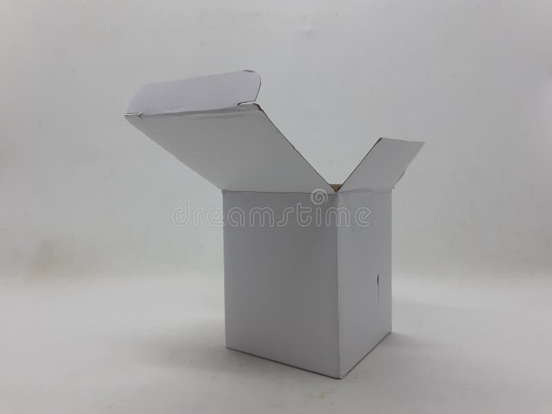 A Small White Foldable Paper Boxes in White Isolation Background Stock ...