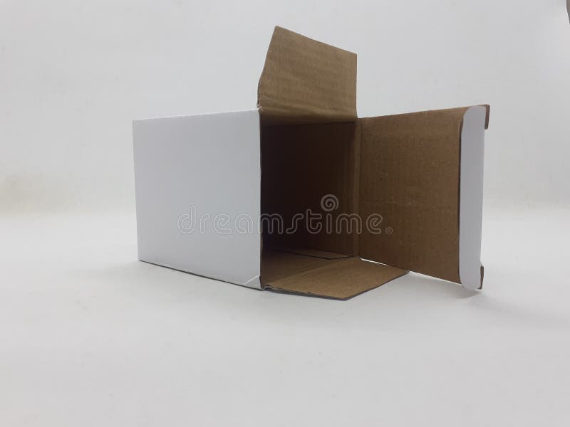 A Small White Foldable Paper Boxes in White Isolation Background Stock ...