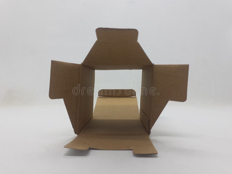 A Small White Foldable Paper Boxes in White Isolation Background Stock ...