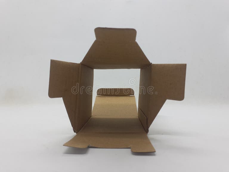 A Small White Foldable Paper Boxes in White Isolation Background Stock ...