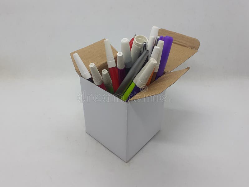 A Small White Foldable Paper Boxes in White Isolation Background Stock ...