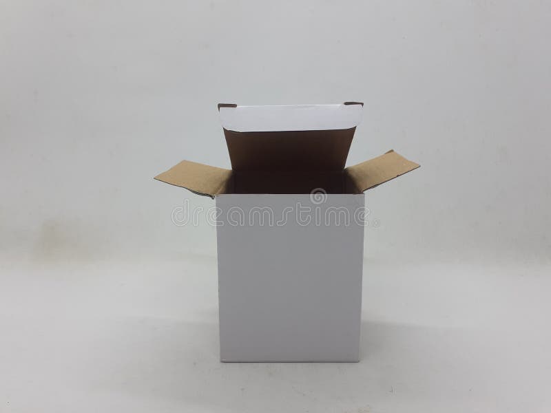 A Small White Foldable Paper Boxes in White Isolation Background Stock ...