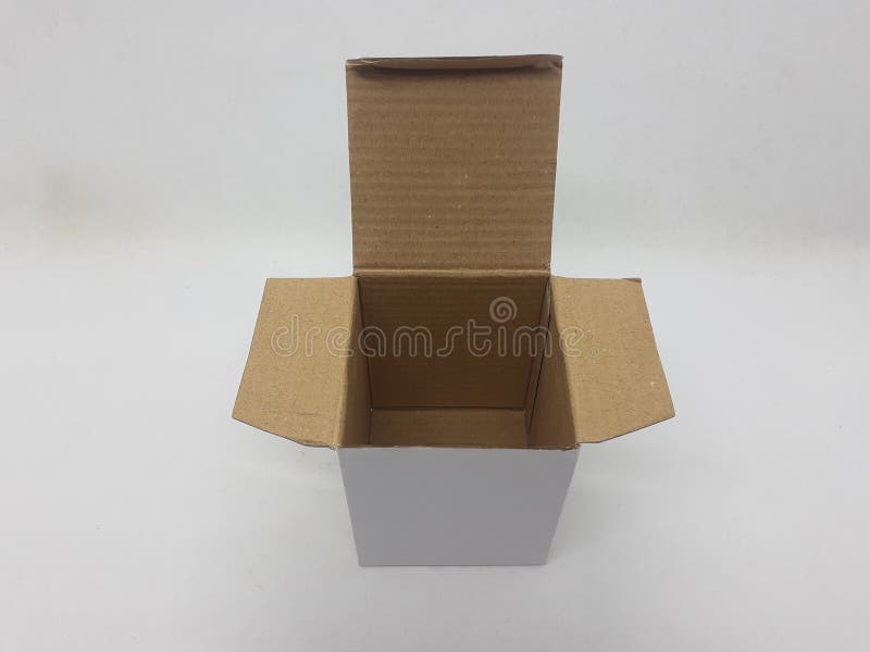 A Small White Foldable Paper Boxes in White Isolation Background Stock ...