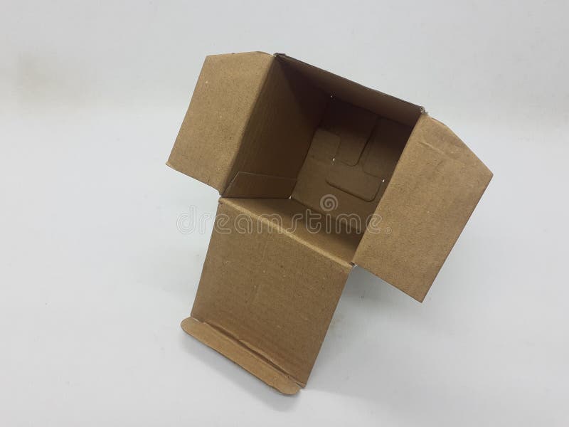 A Small White Foldable Paper Boxes in White Isolation Background Stock ...