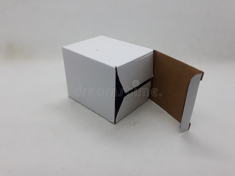A Small White Foldable Paper Boxes in White Isolation Background Stock ...