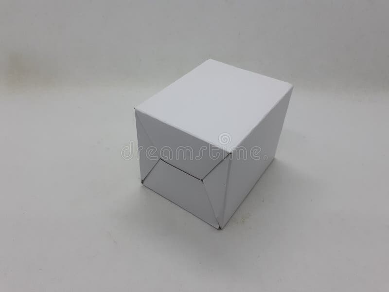 A Small White Foldable Paper Boxes in White Isolation Background Stock ...