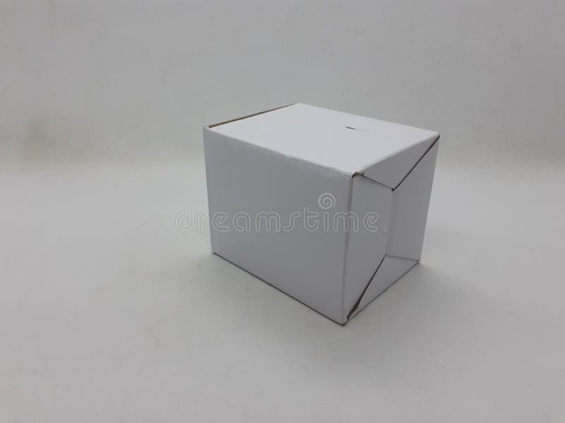 A Small White Foldable Paper Boxes in White Isolation Background Stock ...