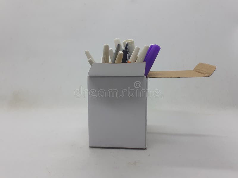 A Small White Foldable Paper Boxes in White Isolation Background Stock ...