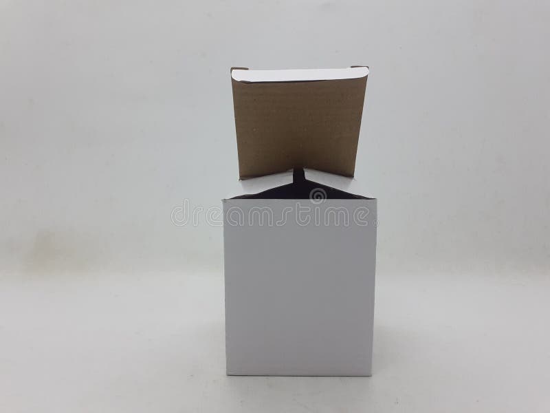 A Small White Foldable Paper Boxes in White Isolation Background Stock ...
