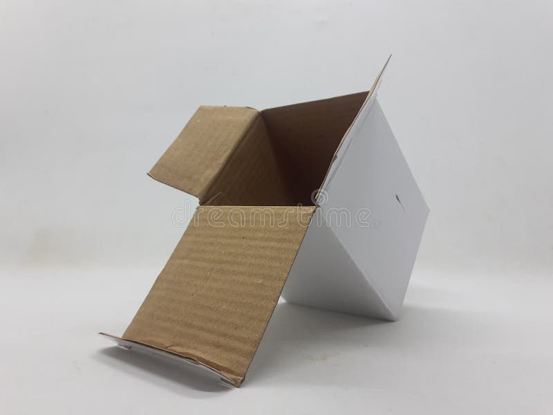 A Small White Foldable Paper Boxes in White Isolation Background Stock ...