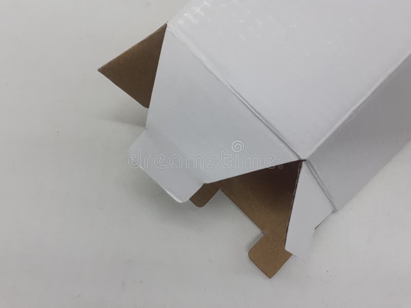 A Small White Foldable Paper Boxes in White Isolation Background Stock ...