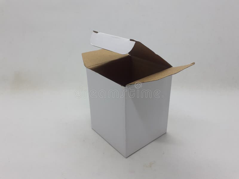A Small White Foldable Paper Boxes in White Isolation Background Stock ...