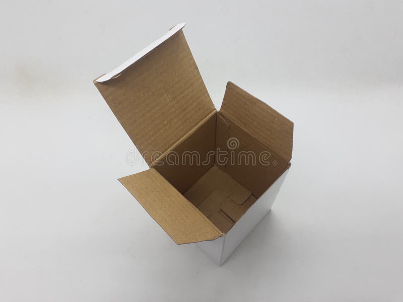 A Small White Foldable Paper Boxes in White Isolation Background Stock ...