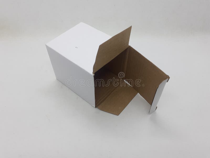 A Small White Foldable Paper Boxes in White Isolation Background Stock ...