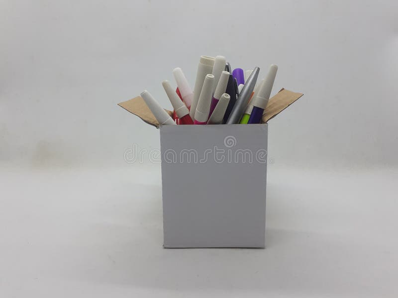 A Small White Foldable Paper Boxes in White Isolation Background Stock ...
