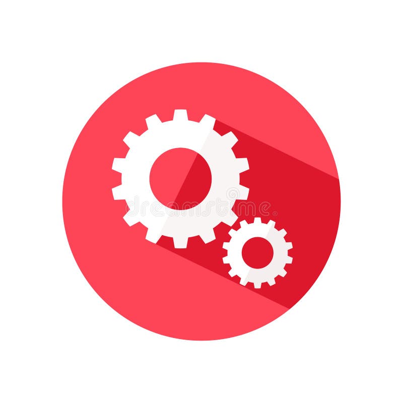 Small White Gear Icon on a Transparent Background Stock Vector ...