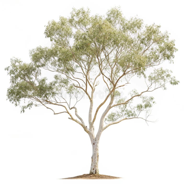 Small White Gum Tree Illustration Isolated on White Background Stock ...