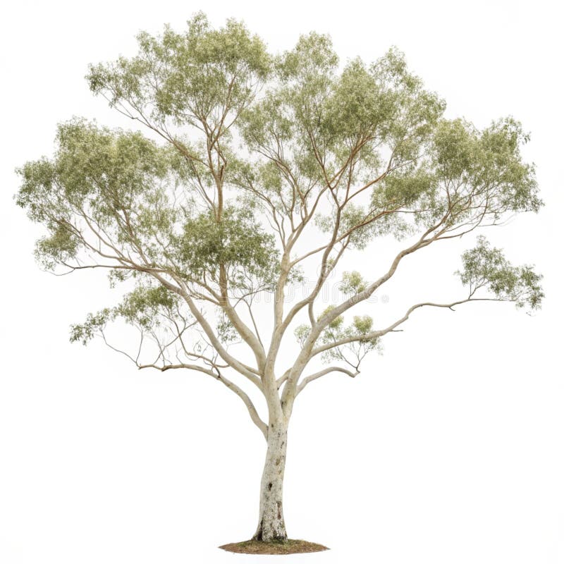 Small White Gum Tree Illustration Isolated on White Background Stock ...