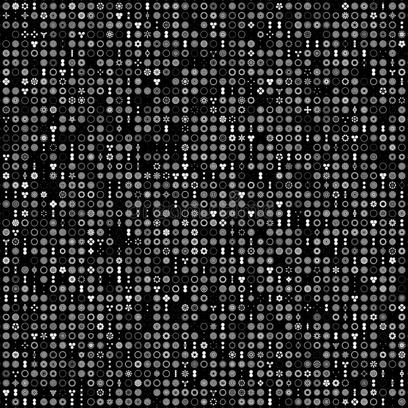 Small White Icons on Black Background Stock Illustration - Illustration ...