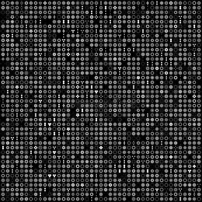 Small White Icons on Black Background Stock Illustration - Illustration ...