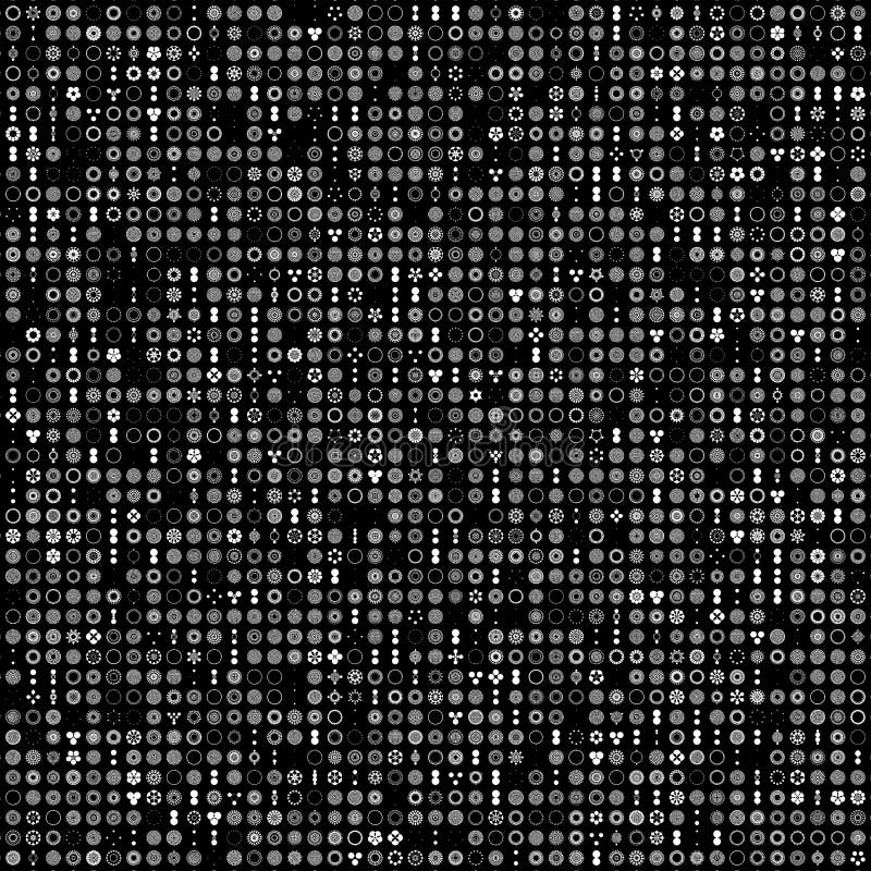 Small White Icons on Black Background Stock Illustration - Illustration ...