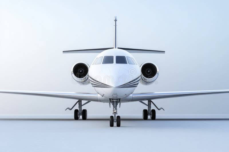 A Small White Jet Sits on the Tarmac at an Airport, Ready for Takeoff ...