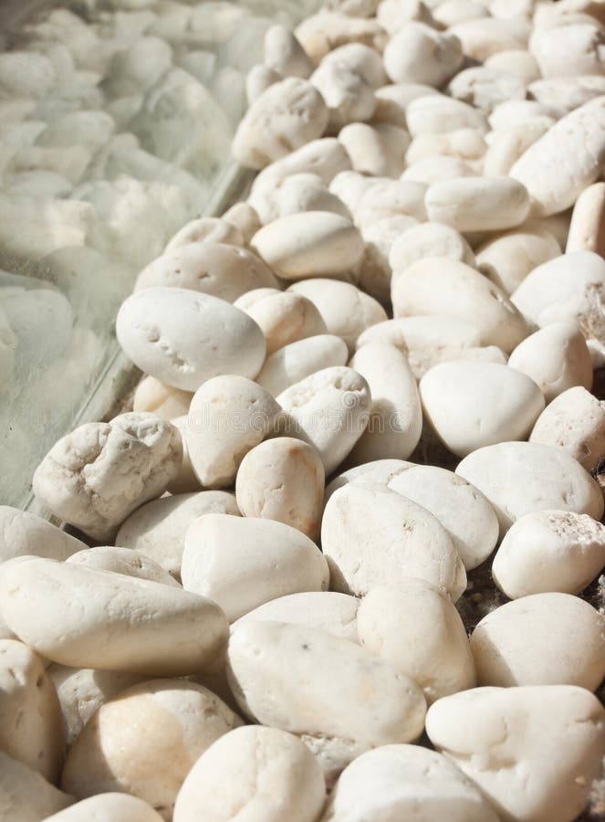 Small White Pebbles in the Indoor. Stock Image - Image of glass, gray ...