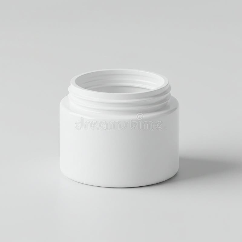 A Small, White Plastic Jar with a Threaded Open Top, Designed To Hold ...